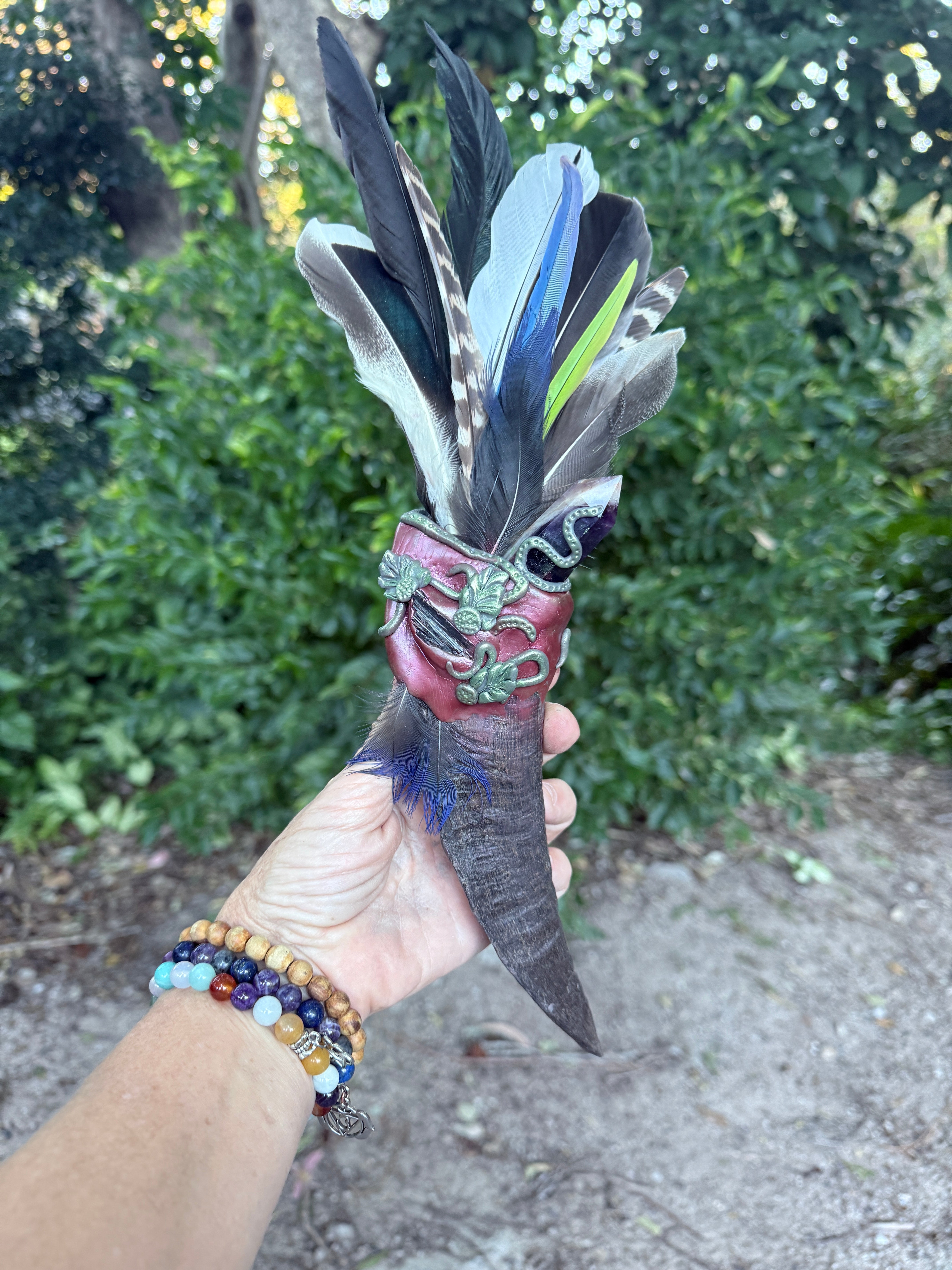 Handcrafted Ceremonial Smudge Wand - “Whisperthorn” – Celtic Moon Alchemy